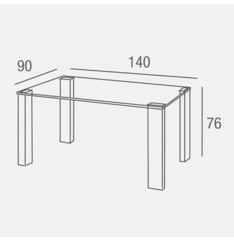 Mesa de Comedor con Tapa de Cristal Templado | Patas Metálicas ...